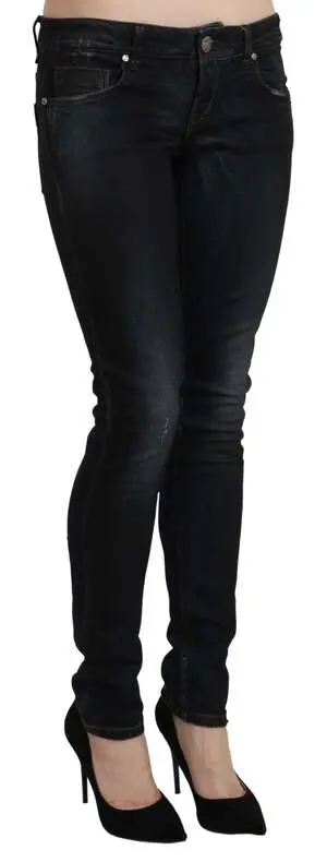 ACHT Washed Low Waist Skinny Denim Slim Trousers