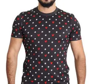 Dolce & Gabbana Dark Hearts Print Cotton T-shirt - Gray