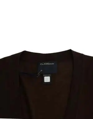Roberto Cavalli Cropped Virgin Wool Cardigan - Brown