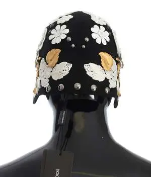Dolce & Gabbana Floral Appliqued Wool Hat