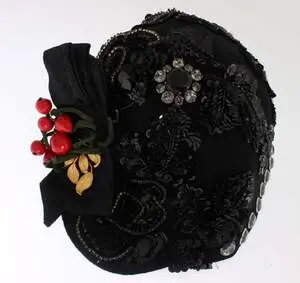 Dolce & Gabbana Crystal Cherry Brooch Hat