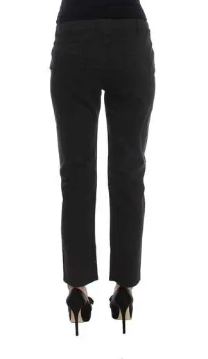 Costume National Cotton Capri Cropped Jeans - Black