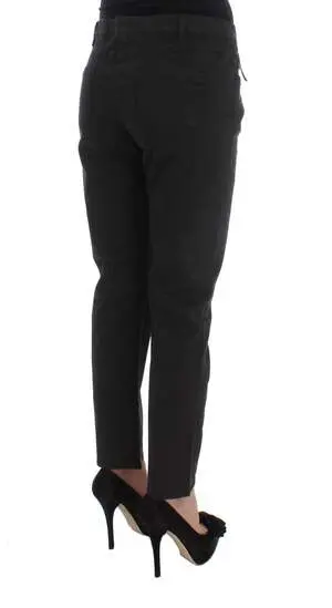 Costume National Cotton Capri Cropped Jeans - Black