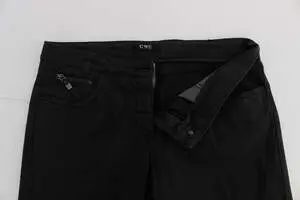 Costume National Cotton Capri Cropped Jeans - Black