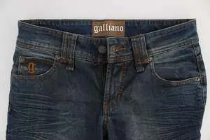 John Galliano Cotton Blend Slim Fit Jeans - Blue