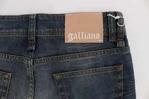 John Galliano Cotton Blend Slim Fit Jeans - Blue