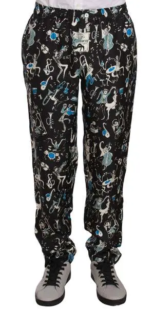 Dolce & Gabbana Musical Instrument Sleepwear Pants - Black