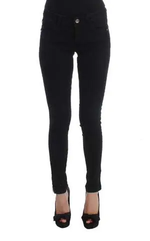 Costume National Slim Fit Cotton Jeans - Black