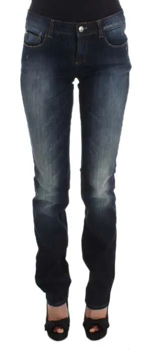 Costume National Slim Fit Bootcut Jeans - Blue