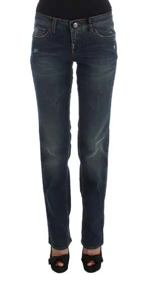 Costume National Cotton Blend Bootcut Jeans