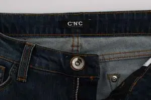 Costume National Cotton Blend Bootcut Jeans