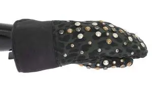 Dolce & Gabbana Wool Shearling Studded Gloves - Gray