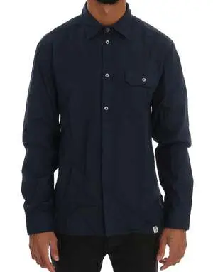 John Galliano Casual Cotton Long Sleeve Shirt - Blue