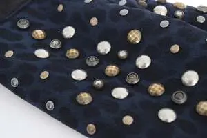 Dolce & Gabbana Leopard Print Studded Gloves