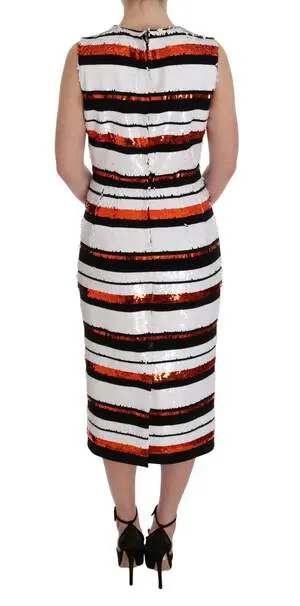 Dolce & Gabbana Striped Sequined Sheath Dress