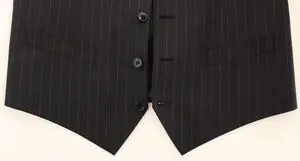 Dolce & Gabbana Striped Wool-silk Blend Dress Vest - Black
