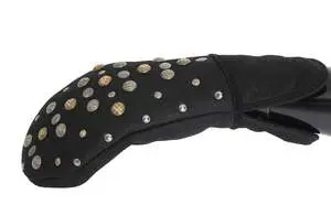 Dolce & Gabbana Wool Shearling Studded Gloves - Gray