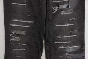John Galliano Wash Cotton Torn Straight Fit Jeans