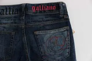 John Galliano Wash Cotton Blend Slim Fit Bootcut Jeans