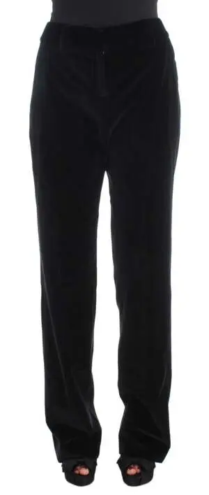 ERMANNO SCERVINO Velvet Cotton Straight Leg Trousers