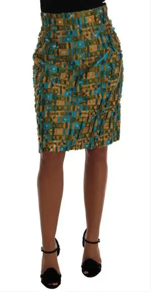 Dolce & Gabbana Jacquard Pencil Mini Skirt