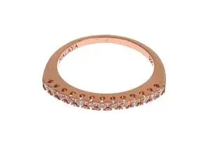 NIALAYA JEWELRY 925 Sterling Red Gold Plated Ring With Clear Cz Crystals