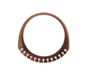 NIALAYA JEWELRY 925 Sterling Red Gold Plated Ring With Clear Cz Crystals