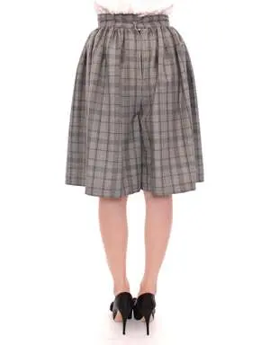 NOEMI ALEMÁN Plaid Wool Shorts Skirt