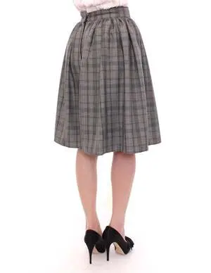 NOEMI ALEMÁN Plaid Wool Shorts Skirt