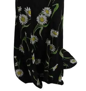 Dolce & Gabbana Sunflower Print Stretch Silk Sheath Dress