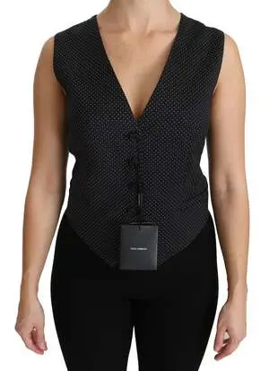 Dolce & Gabbana Dotted Sleeveless Vest Top - Black