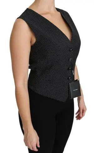 Dolce & Gabbana Dotted Sleeveless Vest Top - Black