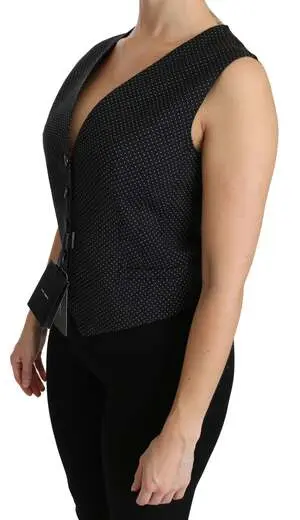 Dolce & Gabbana Dotted Sleeveless Vest Top - Black