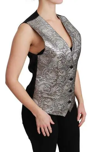 Dolce & Gabbana Brocade Sleeveless Top - Silver