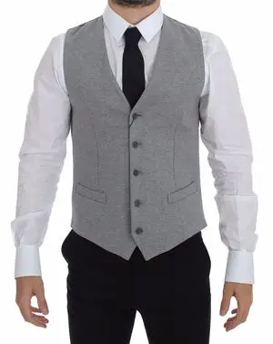 Dolce & Gabbana Cotton Stretch Dress Vest - Gray