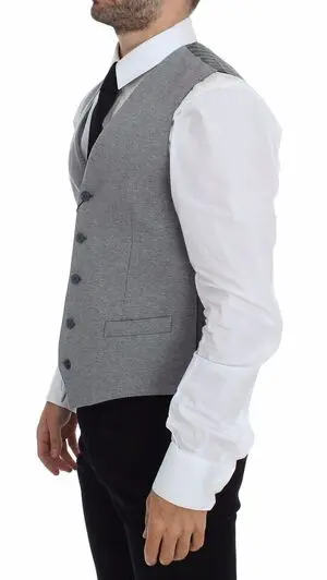 Dolce & Gabbana Cotton Stretch Dress Vest - Gray