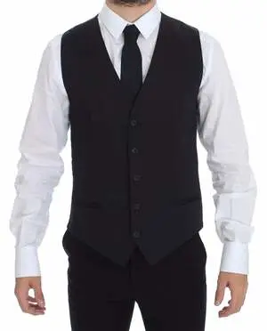 Dolce & Gabbana Single-breasted Cotton-stretch Dress Vest - Blue