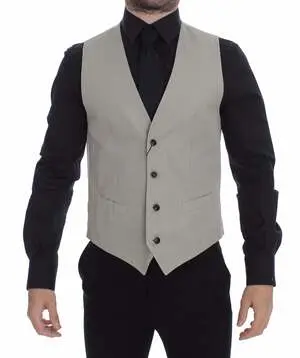 Dolce & Gabbana Silk-cotton Blend Dress Vest - Beige