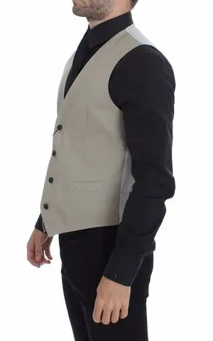 Dolce & Gabbana Silk-cotton Blend Dress Vest - Beige