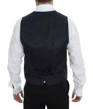 Dolce & Gabbana Striped Wool And Silk Blend Dress Vest - Gray