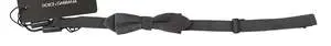Dolce & Gabbana Patterned Silk Adjustable Bow Tie - Gray