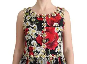 Dolce & Gabbana Silk Floral Crystal Maxi Dress