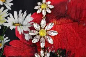 Dolce & Gabbana Silk Floral Crystal Maxi Dress