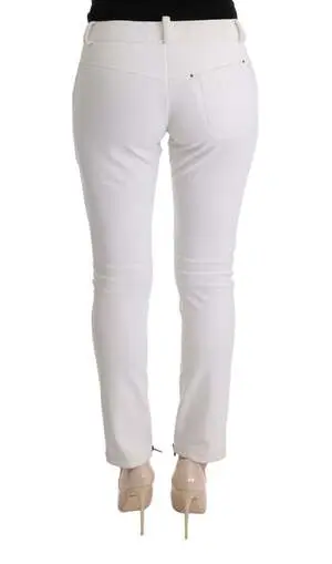 Ermanno Scervino Cotton Slim Fit Trousers - White