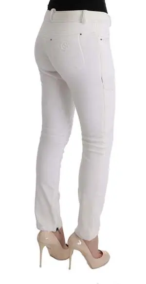 Ermanno Scervino Cotton Slim Fit Trousers - White