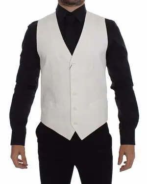 Dolce & Gabbana Cotton-silk Blend Dress Vest - White