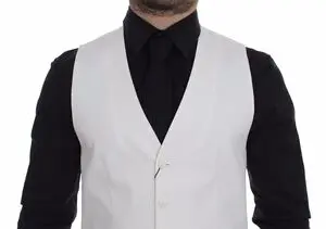Dolce & Gabbana Cotton-silk Blend Dress Vest - White