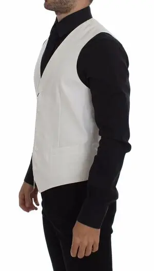Dolce & Gabbana Cotton-silk Blend Dress Vest - White