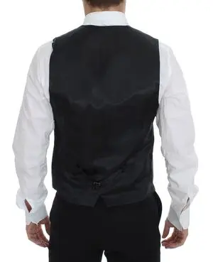 Dolce & Gabbana Wool Striped Single Breasted Vest - Gray