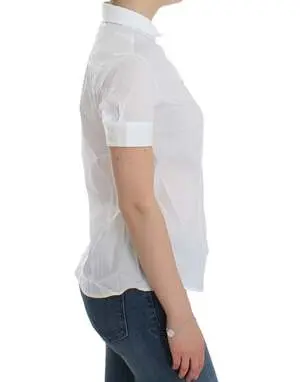 John Galliano Cotton Stretch Shirt Top - White